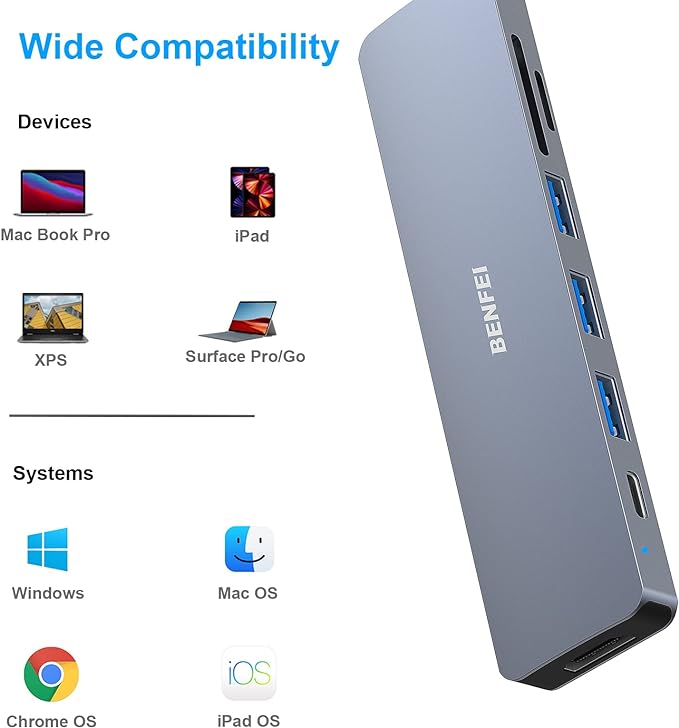 Adaptador Benfei Hub USB C 7 em 1 - Pcteckserv